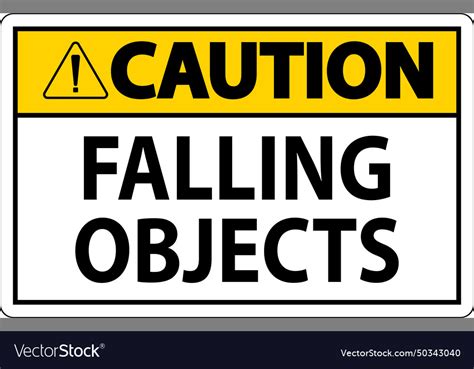 Caution Sign Falling Objects Royalty Free Vector Image