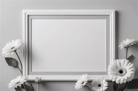 premium photo gerbera gallery grayscale frame mockup