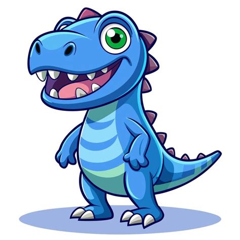 Adorable Cartoon Dinosaur Characters In Playful Poses With Colorful