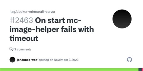 On Start Mc Image Helper Fails With Timeout Issue Itzg Docker