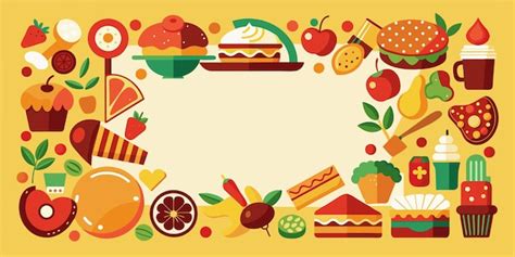 Premium Vector Food Border Pattern Illustration