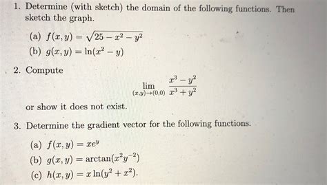 Solved Determine With Sketch The Domain Of The Chegg