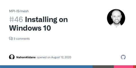 Installing On Windows 10 Issue 46 MPI IS Mesh GitHub