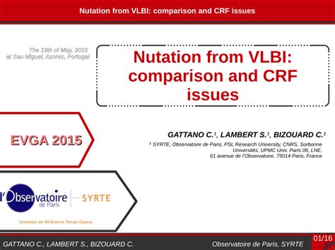 Pdf Nutation From Vlbi Comparison And Crf Issues