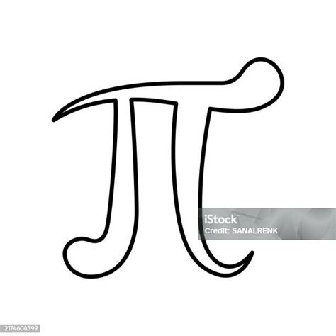 Pi Math Icon Vector Line Design Stock Illustration Download Image Now