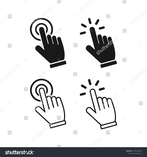 Hand Cursor Icons Click Set Symbol Stock Vector Royalty Free Shutterstock