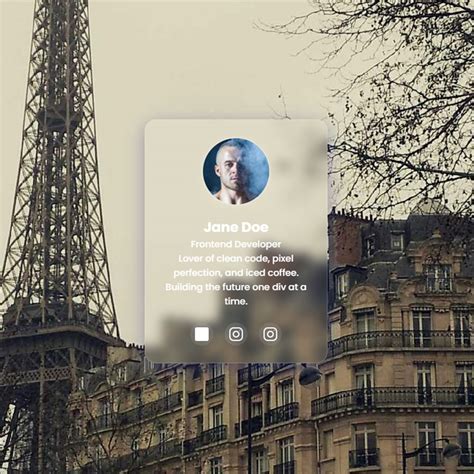 build a glassmorphism profile card in html and css prime inspire