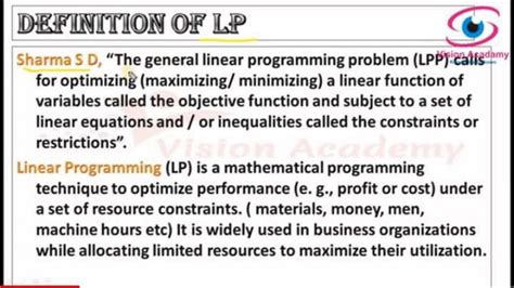 Linear Programming Basics And Background Ppt