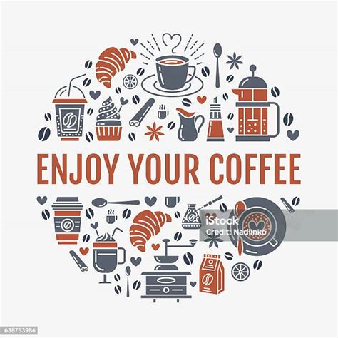 커피 만들기 포스터 템플릿 벡터 선 아이콘 양조 원 일러스트레이션 0명에 대한 스톡 벡터 아트 및 기타 이미지 0명 계피 곧은 Istock