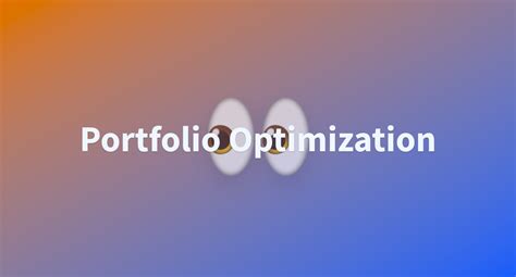 Portfolio Optimization A Hugging Face Space By Arif97