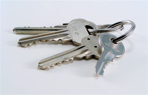 Set of silver keys on keyring Free Stock Photo | FreeImages