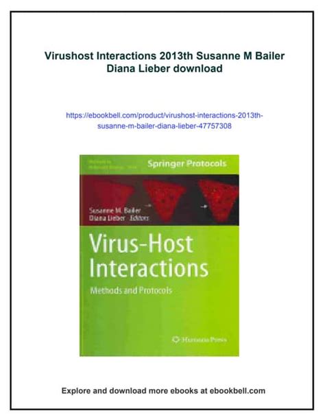 Virushost Interactions 2013th Susanne M Bailer Diana Lieber Pdf