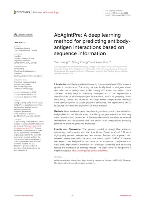Pdf Abagintpre A Deep Learning Method For Predicting Antibody