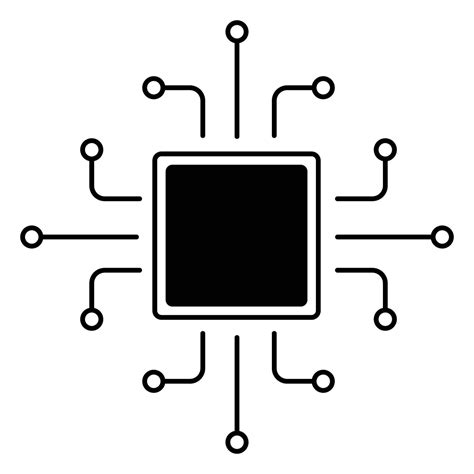 Processor Line Icon Microchip Cpu Technology Board Central Processing Unit Design Element