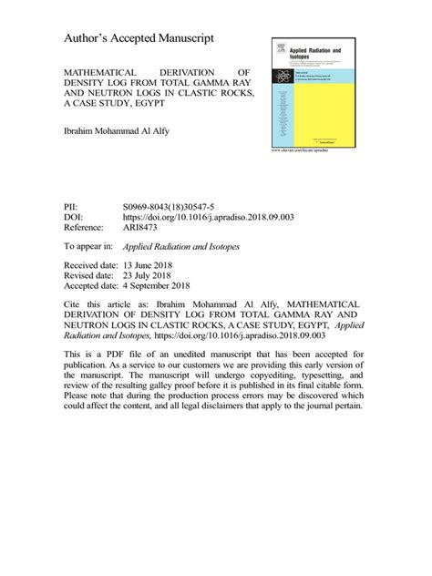 Mathematical Derivation Of Density Log F Pdf Porosity Shale Mathematical Derivation Of Density Log F Pdf Porosity Shale