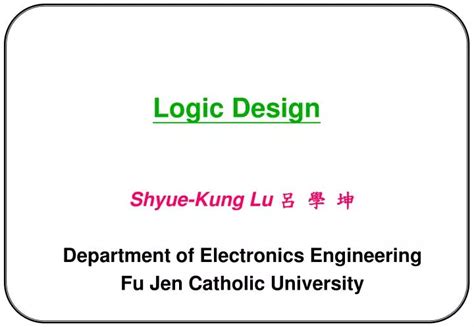 Ppt Logic Design Powerpoint Presentation Free Download Id