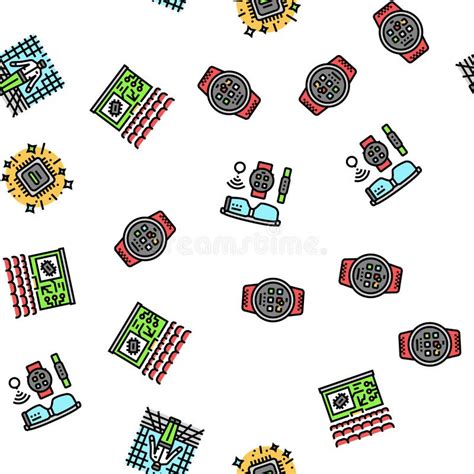 Tech Enthusiast Geek Nerd Man Seamless Pattern Vector Stock