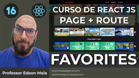 Curso De React Js Aula 16 Criar Página E Rota Favoritos Youtube