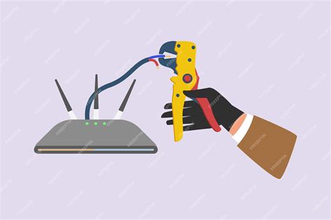 Premium Vector Cord Cutting Concept Colored Flat Vector Illustration