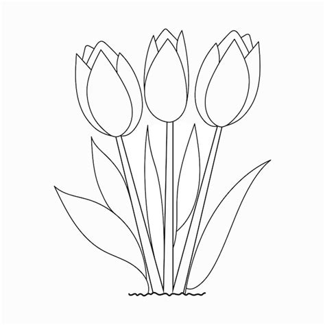 아름다운 쉬운 꽃 색칠하기 책 손으로 그린 흑백 꽃 프리미엄 벡터
