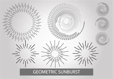Geometric Sunburst Vector Set Vector Art At Vecteezy