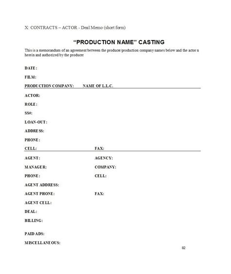 Simple Deal Memo Templates Layouts ᐅ TemplateLab