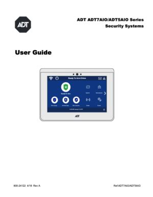 ADT Command Printed User Guide Zions Security Alarms