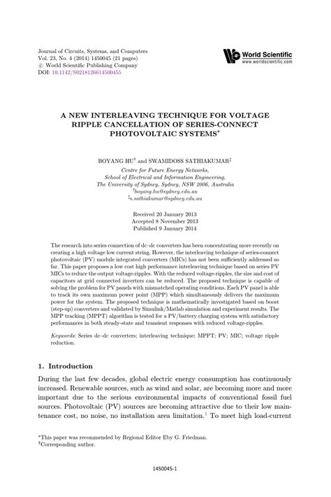 Pdf A New Interleaving Technique For Voltage Ripple Cancellation Of Series Connect