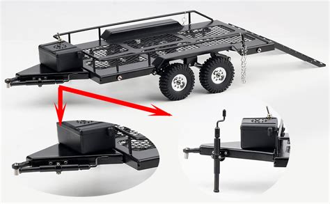 Djx Rc Metal Hitch Mount Trailer With Led Light 124 Scale