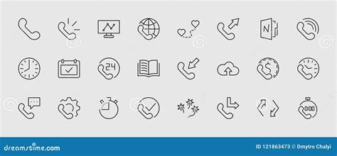 Set Incoming Outgoing Missed Call Phone Icon Answer And Decline Phone Call Buttons Vector