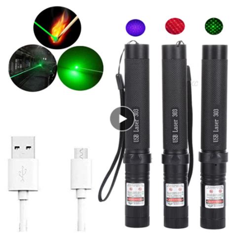 ปากกาชี้ดาวสีเขียว สำนักงานขายดาวเต็มฟ้า ไฟฉายสีม่วงและสีน้ำเงิน ไฟฉายเลเซอร์ Usb303เลเซอร์สีแดง
