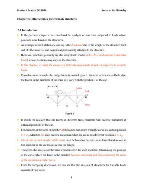Chapter 5 Influence Lines Determinate Structures Pdf Bending Beam Structure