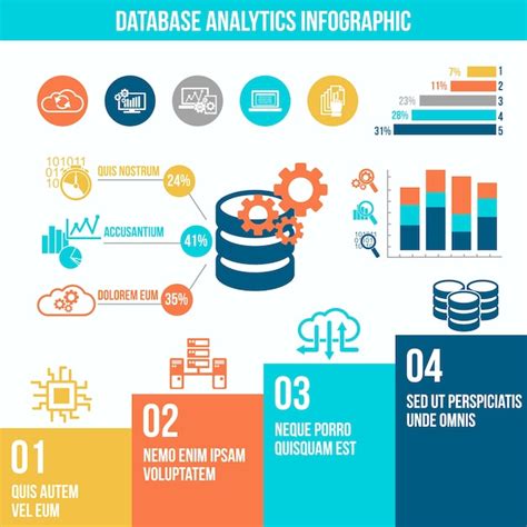 Free Vector Big Data Processing Infographics Report