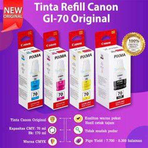 Tinta Printer Canon Pixma G 6070 70 C M Y