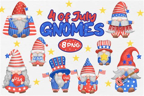 4 Of July Gnomes Graphic By Issiestudio · Creative Fabrica