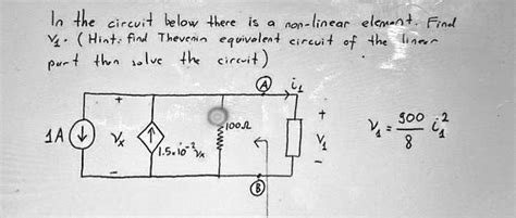 in the circuit below there is a non linear element find v1 hint