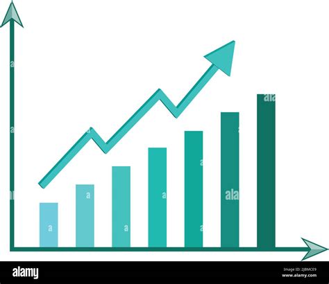 Illustration Of Growing Graph Increase Market And Business Graph On