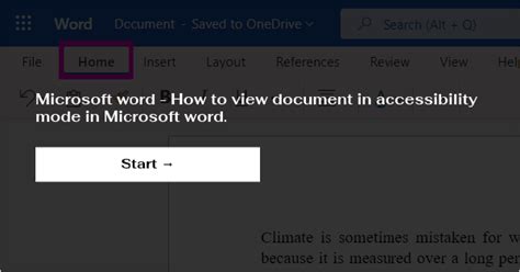 Microsoft Word How To View Document In Accessibility Mode In Microsoft Word