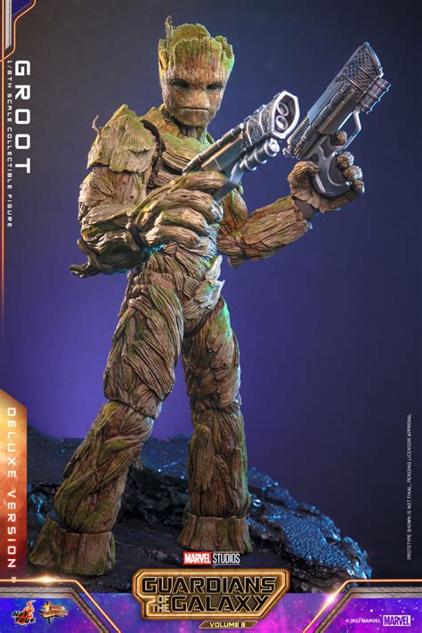 Hot Toys《星際異攻隊3》格魯特（groot）16 比例收藏級人偶 豪華版 附上額外軀幹零件＆手槍重現劇中造型！
