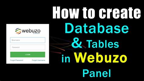 Webuzo Panel How To Create Database User Table Creation Cpanel