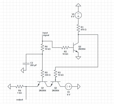 transistors falling edge detector using bjt electrical engineering
