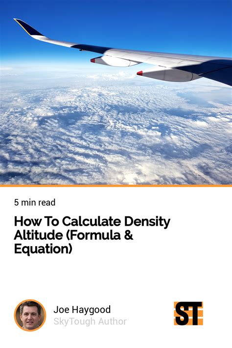 How To Calculate Density Altitude Formula Equation Flight Training Density Calculator