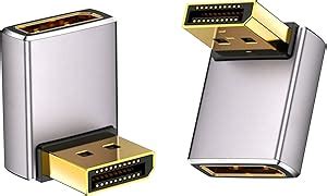 Duttek 8K 90 Degree Display Port 1 4 Adapter Up Down Angle Displayport Extender Adapter 32
