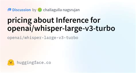 Openaiwhisper Large V3 Turbo · Pricing About Inference For Openai