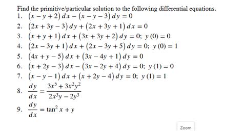 Solved Find The Primitiveparticular Solution To The