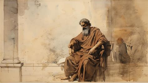 Socrates Engaged In Dialogues At The Athenian Agora On Aged Paper