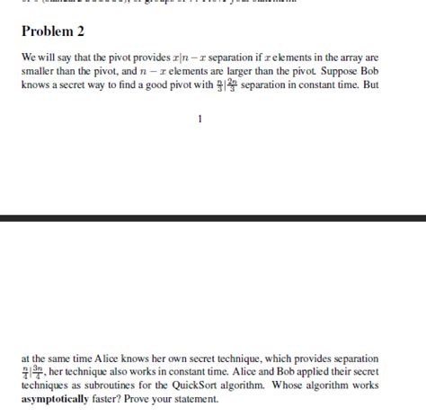 Solved We Will Say That The Pivot Provides Xnx Separation Chegg Com