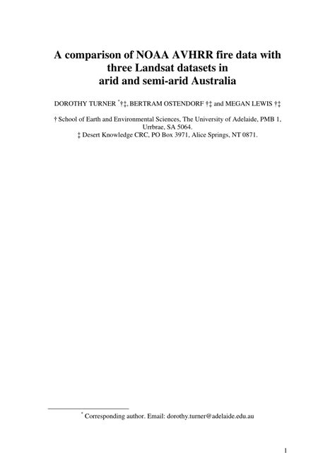 Pdf A Comparison Of Noaa Avhrr Fire Data With Three Landsat Data Sets In Arid And Semi Arid