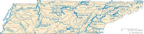 Map Of Tennessee With Rivers