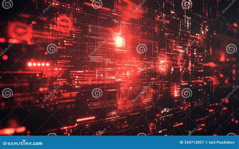 Abstract Red Digital Binary Code Running Through Network Cyberspace Stock Image Image Of